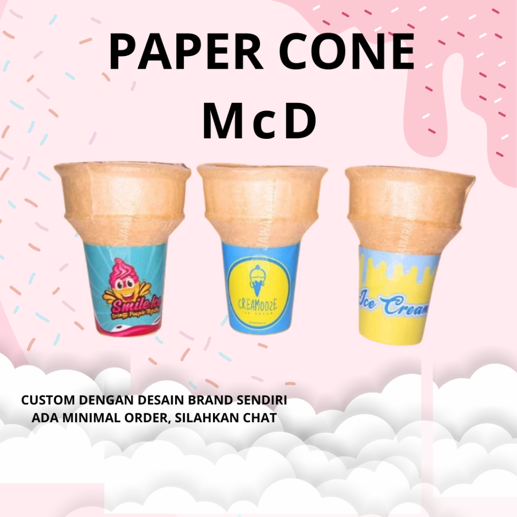Jual Kertas Cone Ice Cream Datar 50 pcs | Shopee Indonesia