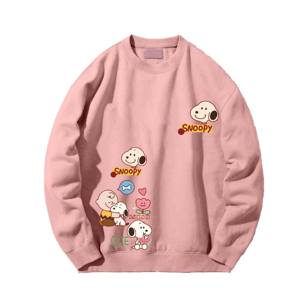 Jual Crewneck sweater [JYB] Oversize SNOOPY CUTE (sablon) size M-XXL ...