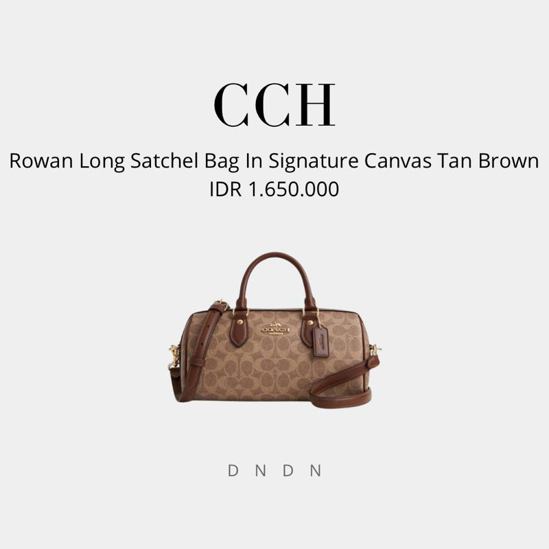Jual Rowan Long Satchel Bag In Signature Canvas Tan Brown | Shopee ...