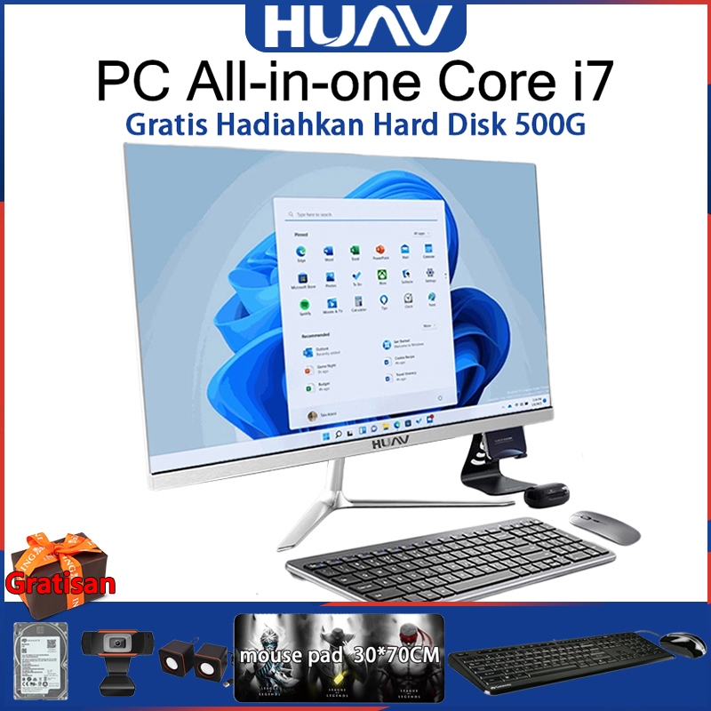 Jual HUAV Komputer Full Set All-in-One PC Baru, Prosesor Core i5/i7, RAM 16G, SSD 512G, Full HD ...