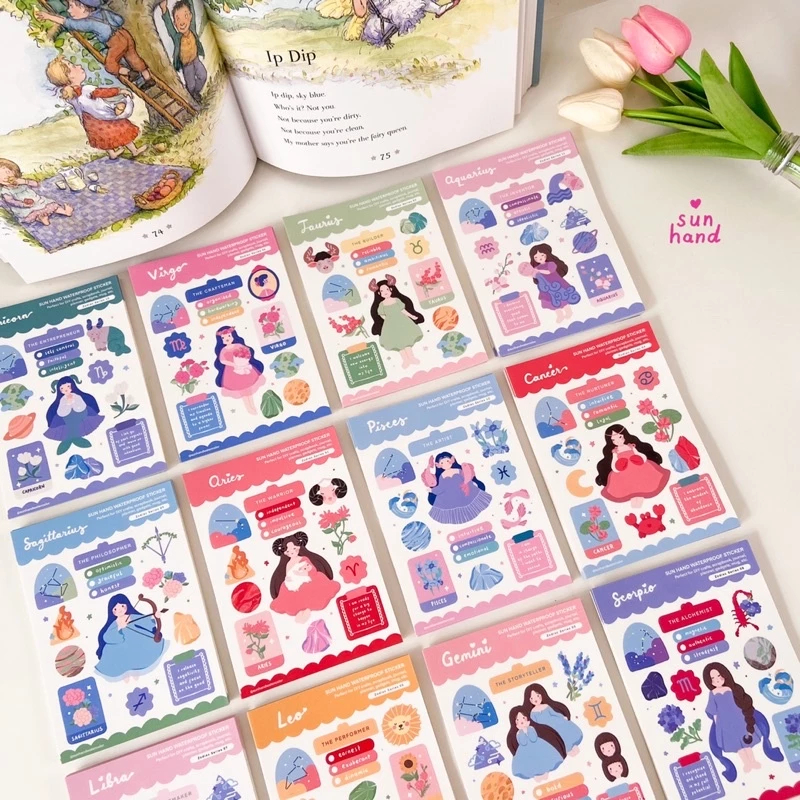 Jual SUN HAND Zodiac Sticker Sheet / Stiker Rasi Bintang Kiss Cut ...