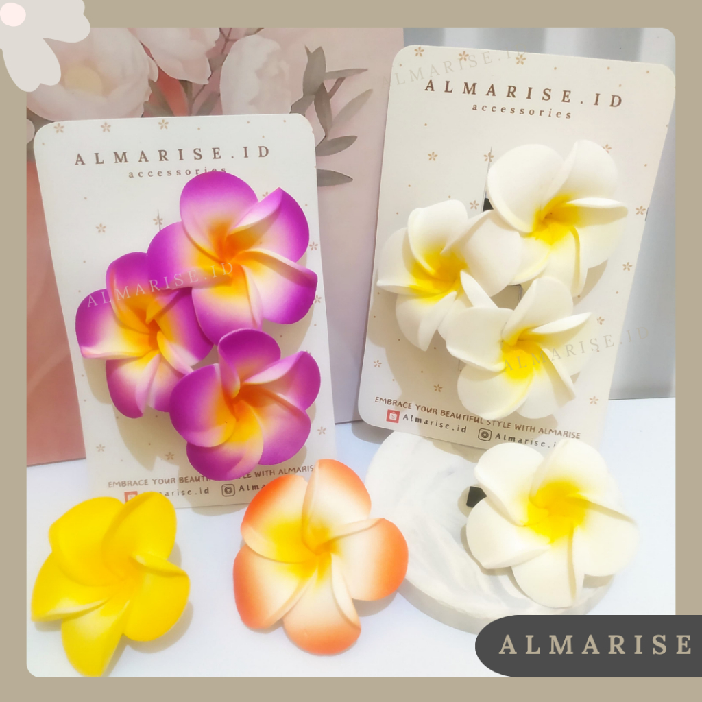 Jual 1 Set 3 Pcs - Jepit Rambut Bunga Jepun UK 5-9cm Kamboja Bali ...