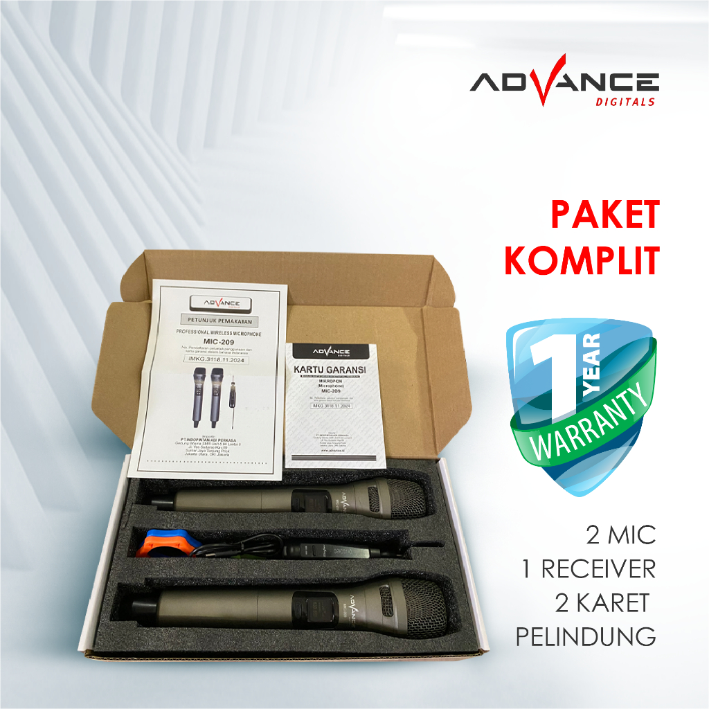 Jual ADVANCE MIC-208 Profesional Mic Wireless Bluetooth Microphone ...