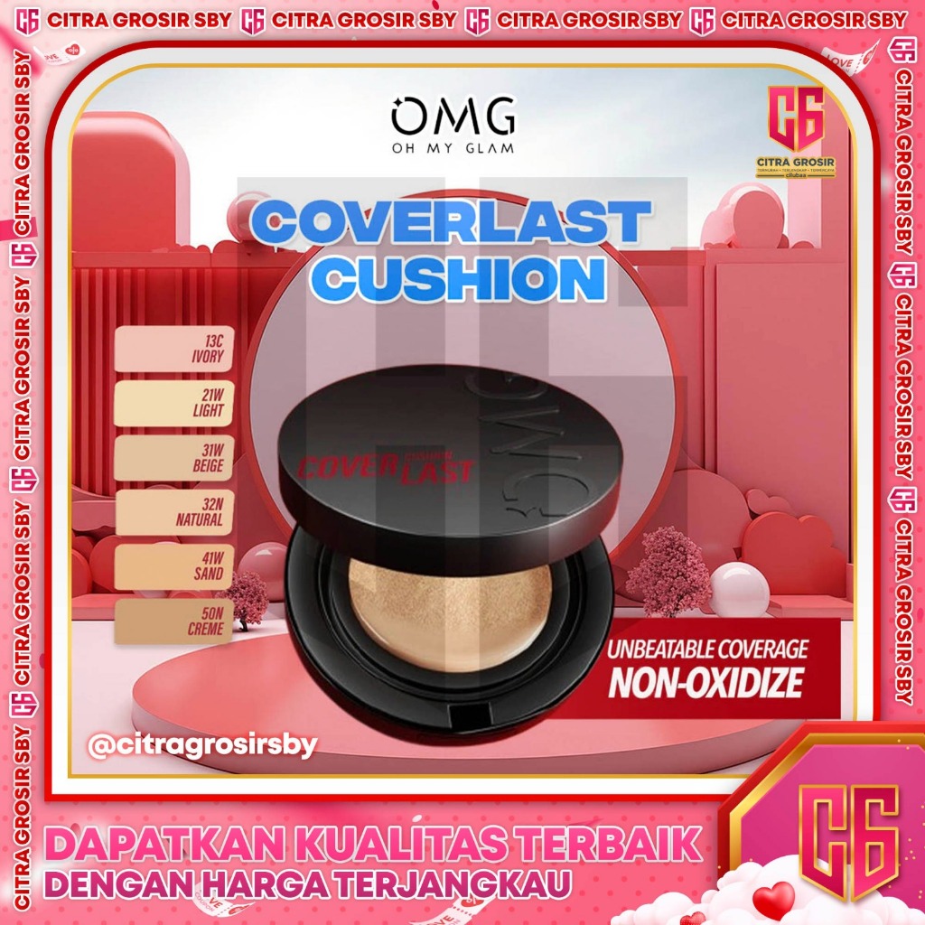 Jual OMG Oh My Glam Coverlast Cushion || High Coverage Dewy Finish ...