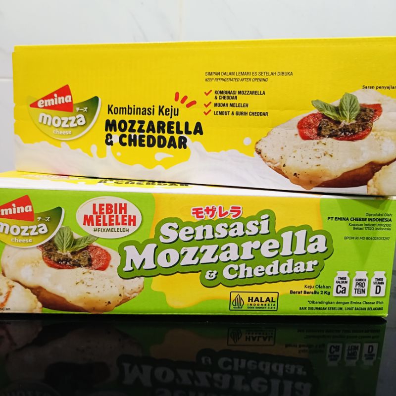 Jual Emina Mozzarella Cheddar 1Kg (Repack) / Sensasi Keju Mozarella ...