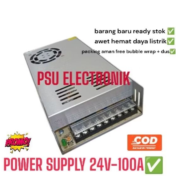 Jual TRAFO POWER SUPPLY 24V 100A SWITCHING SUPLY 24 VOLT 100 AMPERE ...