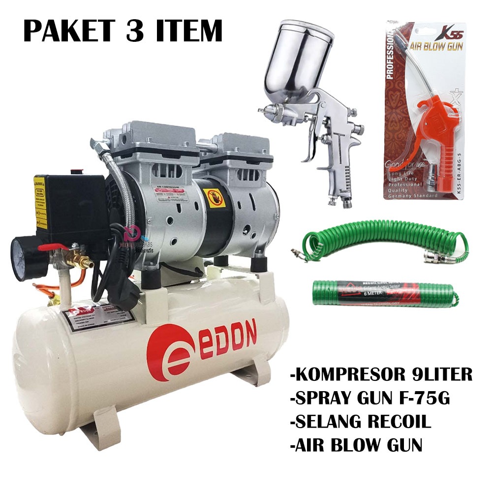 Jual PAKET LAKONI KOMPRESOR 9 LITER Mesin Kompresor Listrik Dengan ...