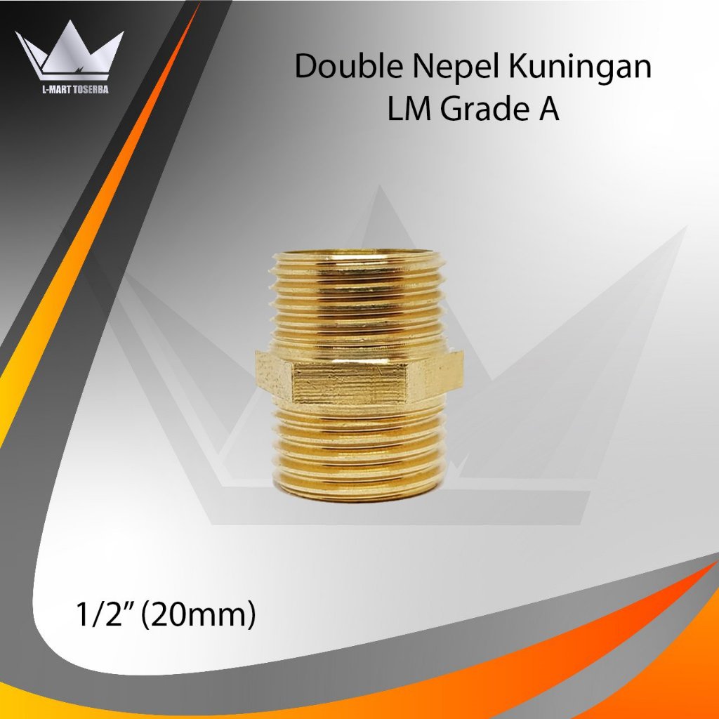 Jual AGEN Double Nepel Kuningan 1/2" - LM Grade A (20mm) | Shopee Indonesia