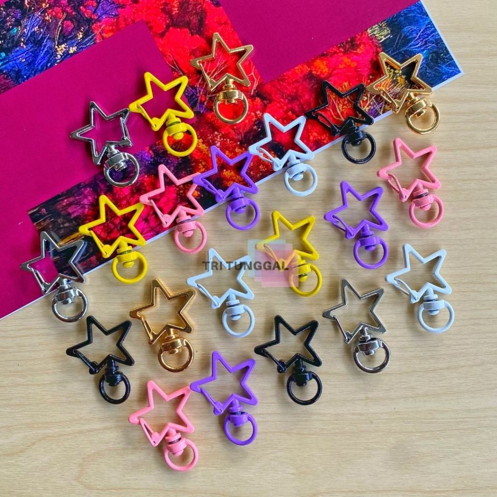 Jual Kait Bintang Warna Warni Gantungan Kunci Ganci Keychain Colorfull ...