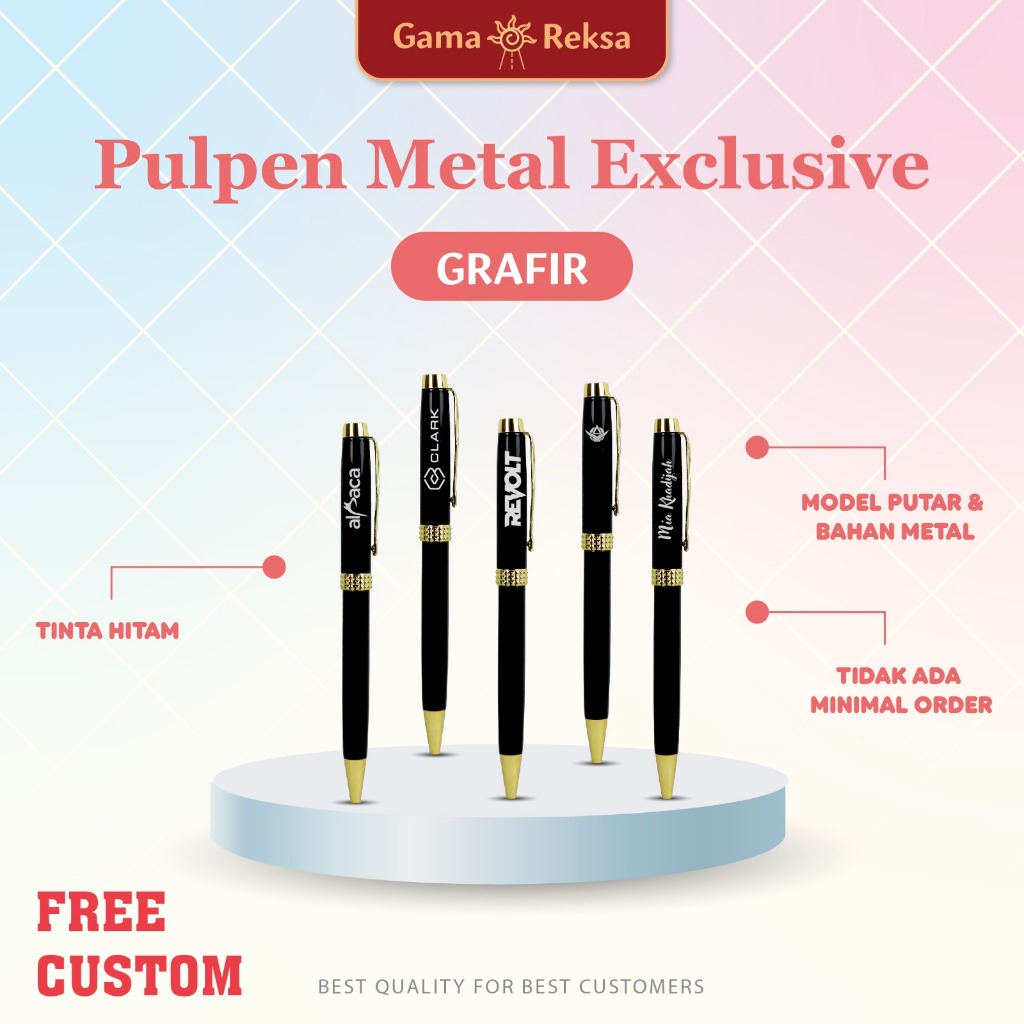 Jual ( Tanpa Box )Pulpen custom Ballpoint Pulpen Metal Exclusive Pen ...
