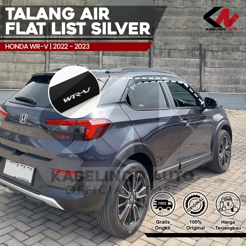 Jual Talang Air Pintu Mobil Honda WRV 2022 - 2023 Model Flat List Chrome Silver 4 Pintu | Shopee ...
