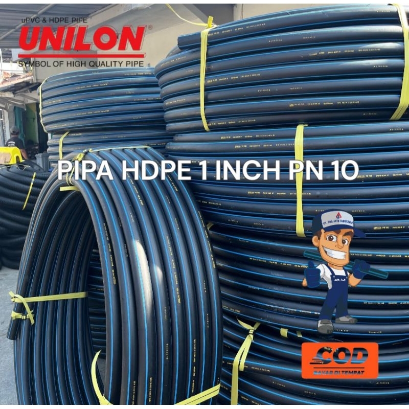 Jual PIPA HDPE UNILON 1 inch 32 MM Pn 10 PER 200 METER | Shopee Indonesia
