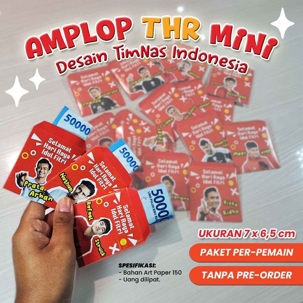 Jual AMPLOP THR LEBARAN MINI TEMA TIMNAS - Amplop LEBARAN Paket Pemain ...