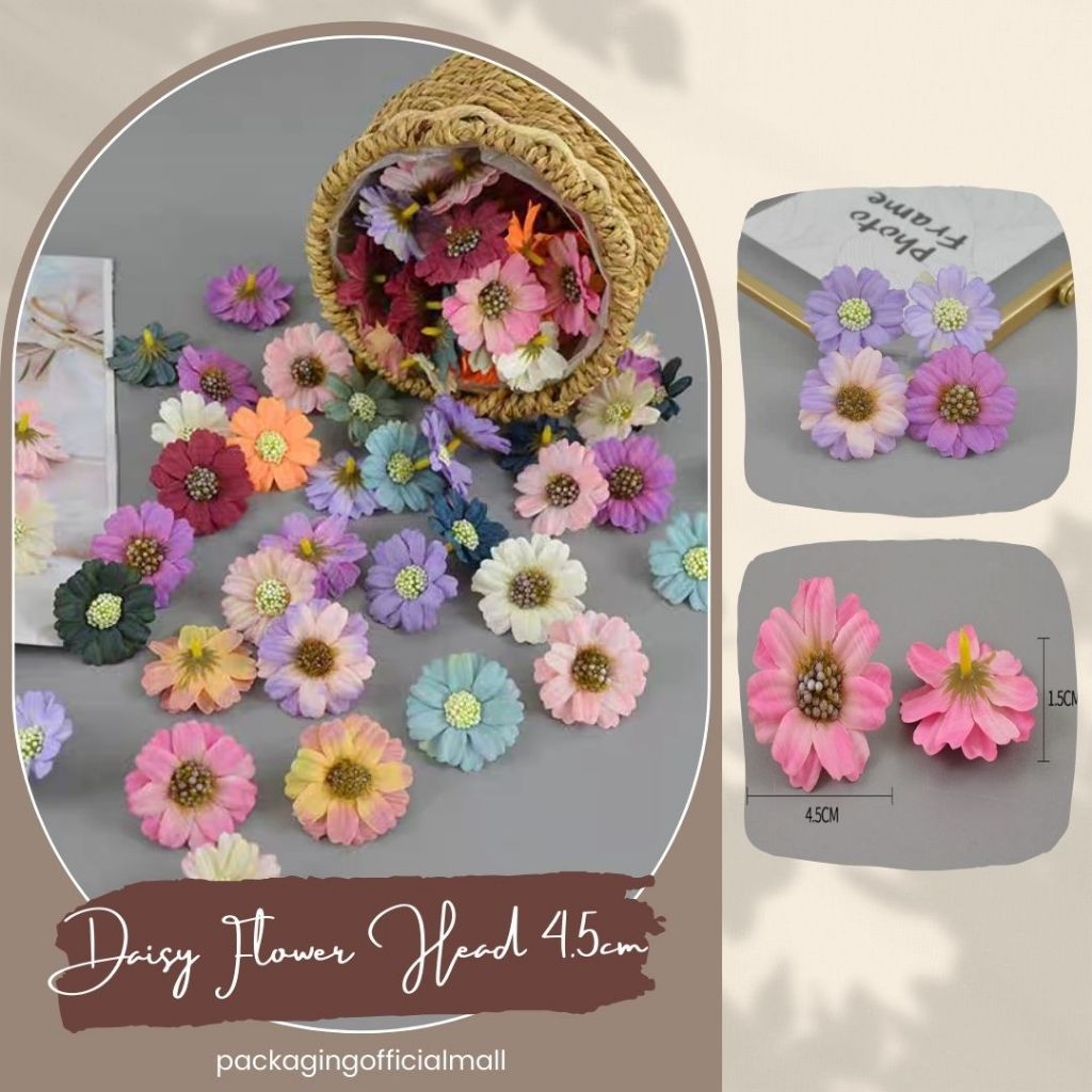 Jual DAISY FLOWER HEAD 4.5 CM / KEPALA BUNGA PALSU / BUNGA BUKET ...