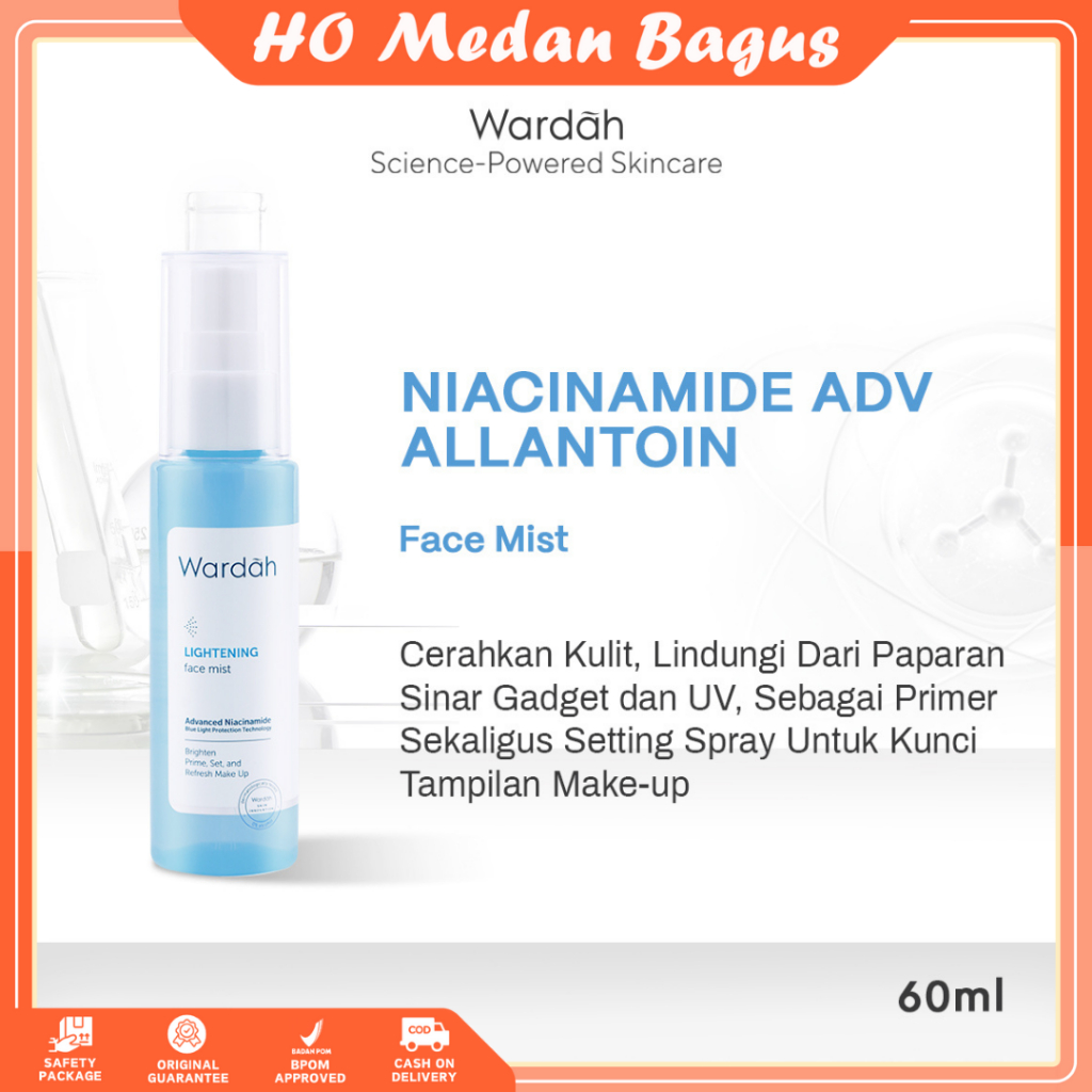Jual Wardah Lightening Face Mist 60ml - Face Mist 3-in-1 4X Niacinamide ...
