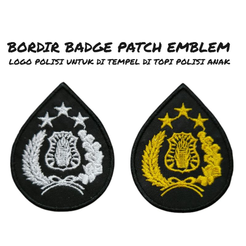 Jual BORDIR LOGO POLISI ATRIBUT PROFESI ANAK UNTUK DI TEMPEL DI TOPI ...