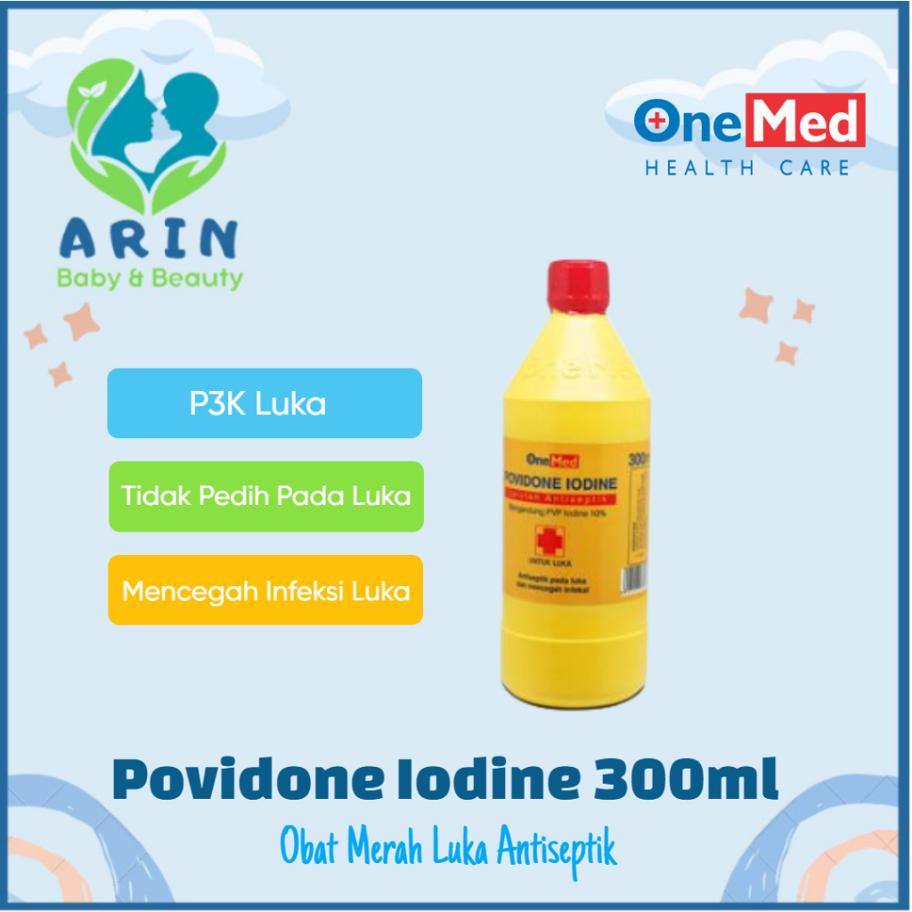 Jual Povidone iodine Onemed obat merah kemasan botol 300ml | Shopee ...