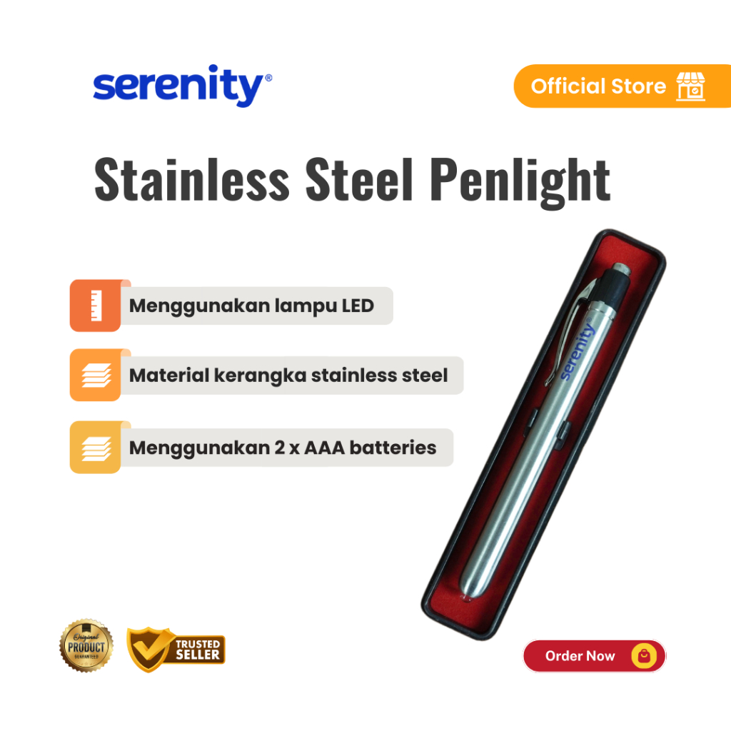 Jual Serenity Penlight Medis Stainless | Senter Medis Led | Shopee ...