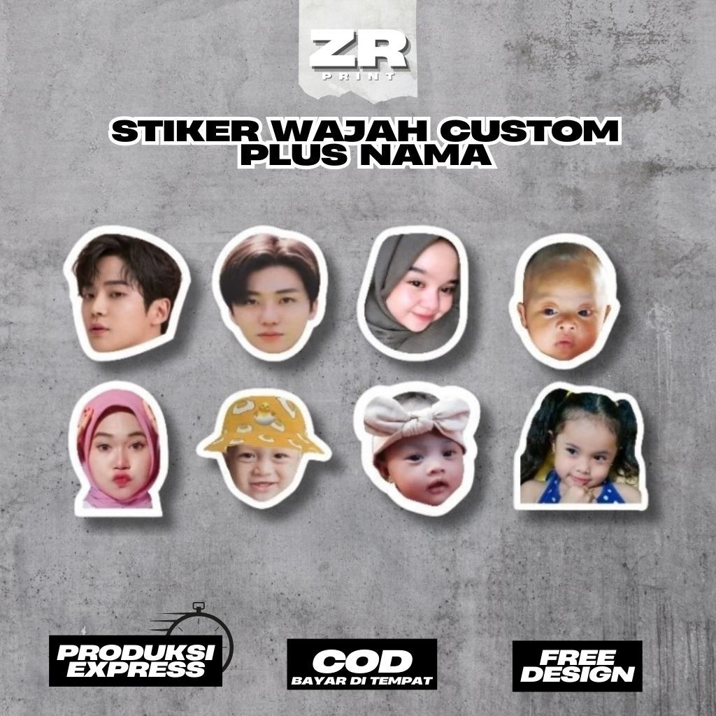 Jual STIKER CUSTOM FOTO WAJAH DAN TULISAN [BISA COD] ready | Shopee ...