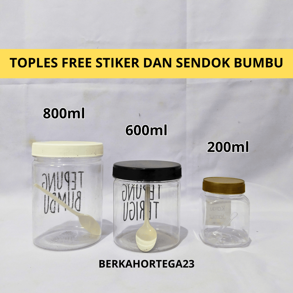Jual Toples Plastik 800ml/600ml/200ml Free Stiker Dan Sendok Bumbu ...