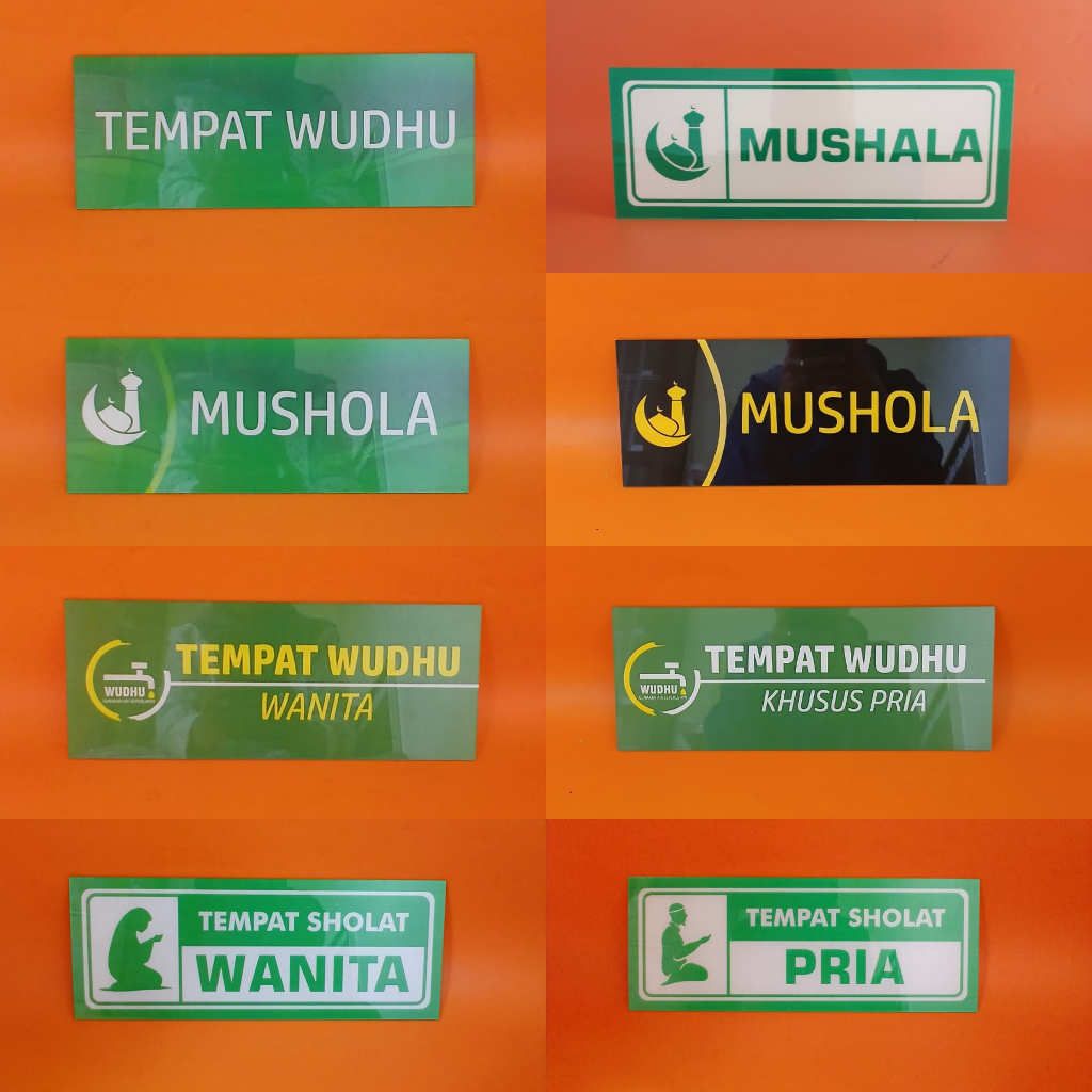 Jual Akrilik Nama Ruang Ibadah - Akrilik Tempat Wudhu - Akrilik Mushola ...