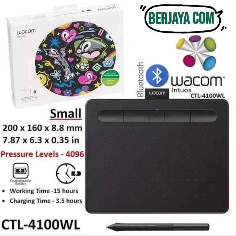Jual Pen Tablet Wacom CTL4100 / Wacom Intuos Pen & Bluetooth Small CTL ...