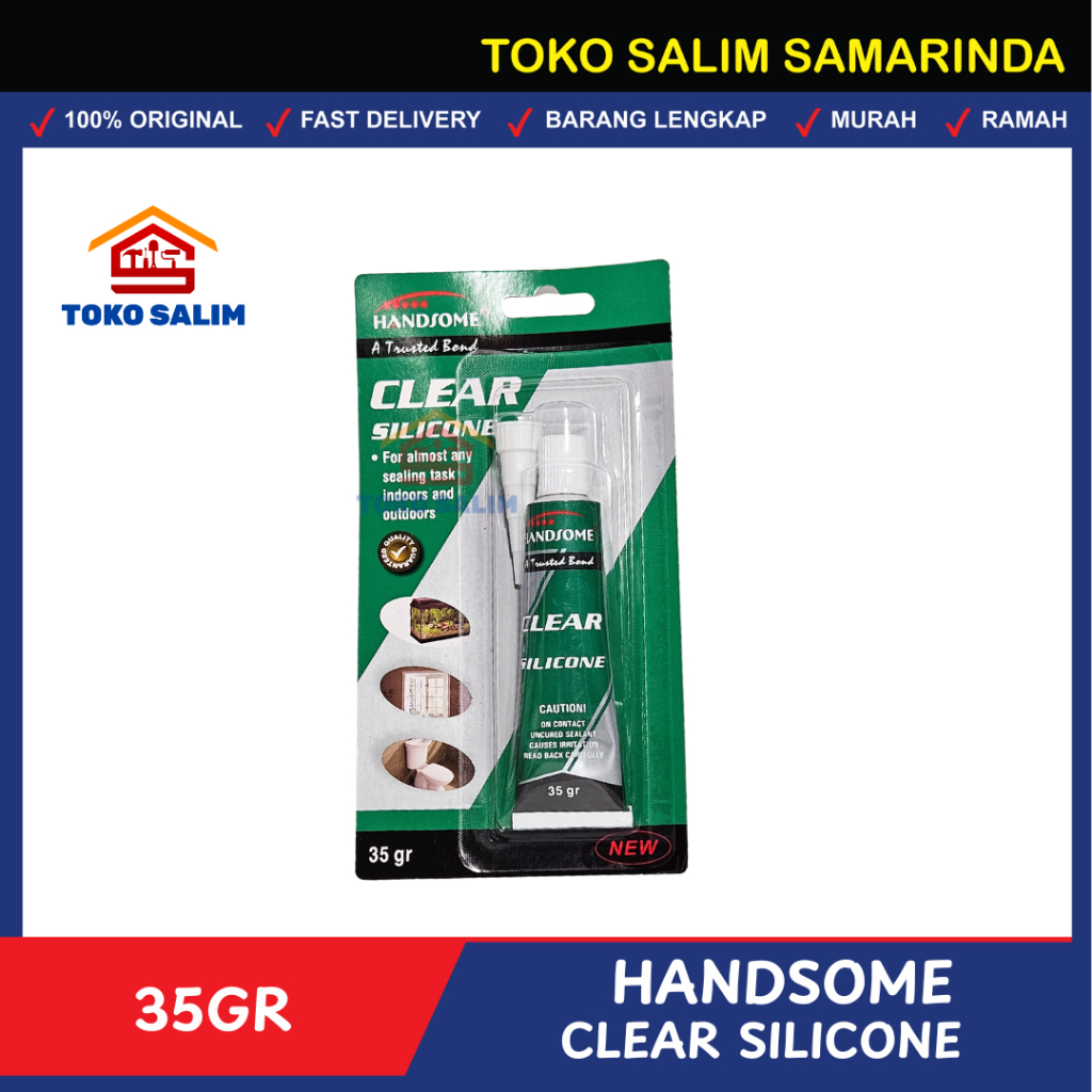 Jual Handsome Clear Silicone / Sealant Tube Odol Kecil / Lem Kaca 35GR ...