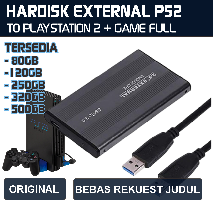 Jual Hardisk ps2 / hdd eksternal ps2 500gb 250gb 320gb 160gb 120gb 80gb | Shopee Indonesia