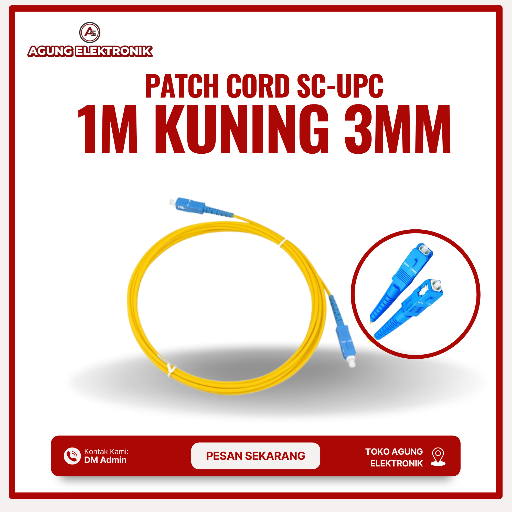 Jual KABEL PATCH CORD FO ONILINK SC UPC-SC UPC 1METER 3MM KUNING ...