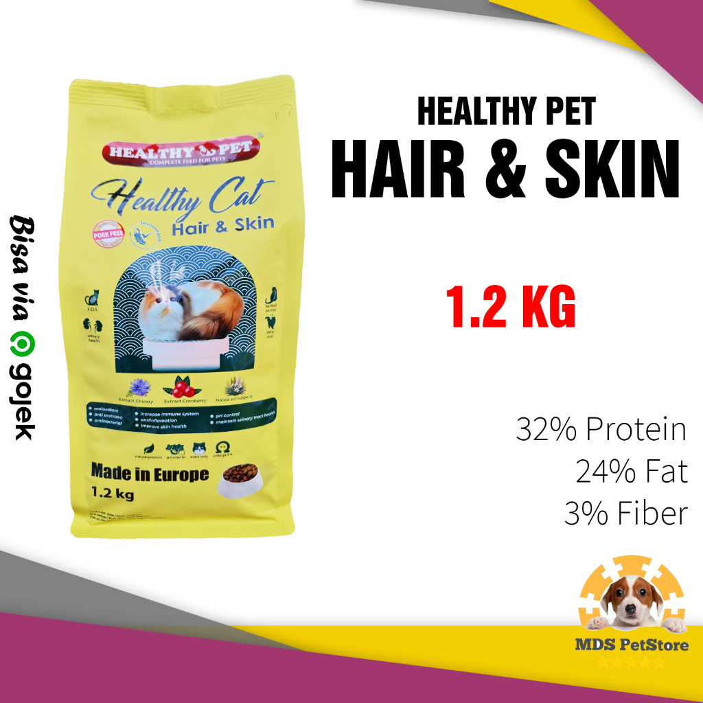 Jual Healthy Pet Hair & Skin 1.2 Kg | makanan kucing kulit bulu 1,2 1 ...