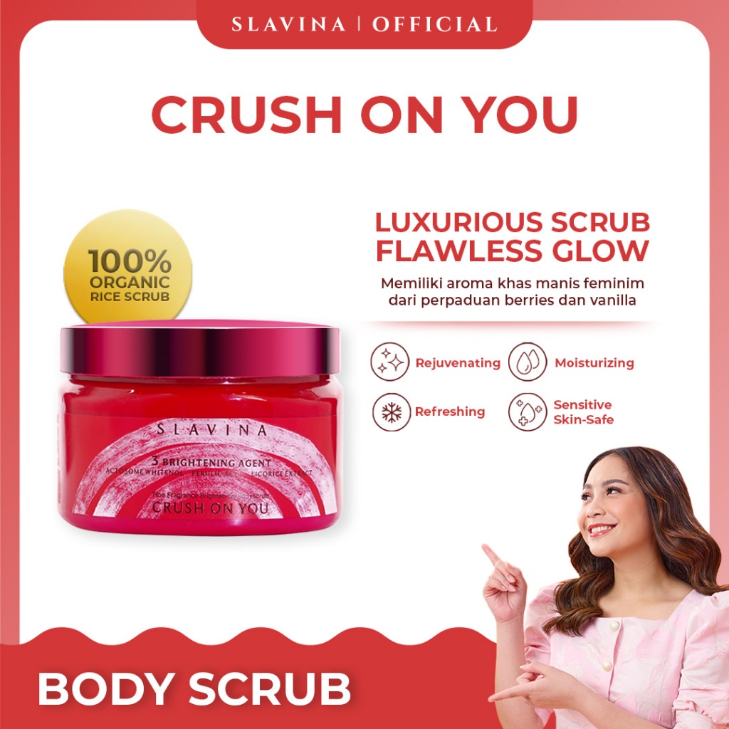 Jual [TokoMamaGigi] SLAVINA Organic Rice Body Scrub All Variant | lulur ...