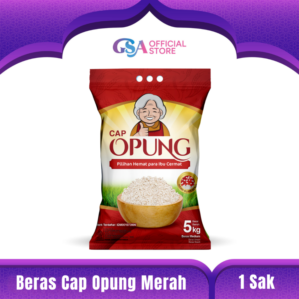 Jual Beras Cap Opung Merah 5kg | Shopee Indonesia