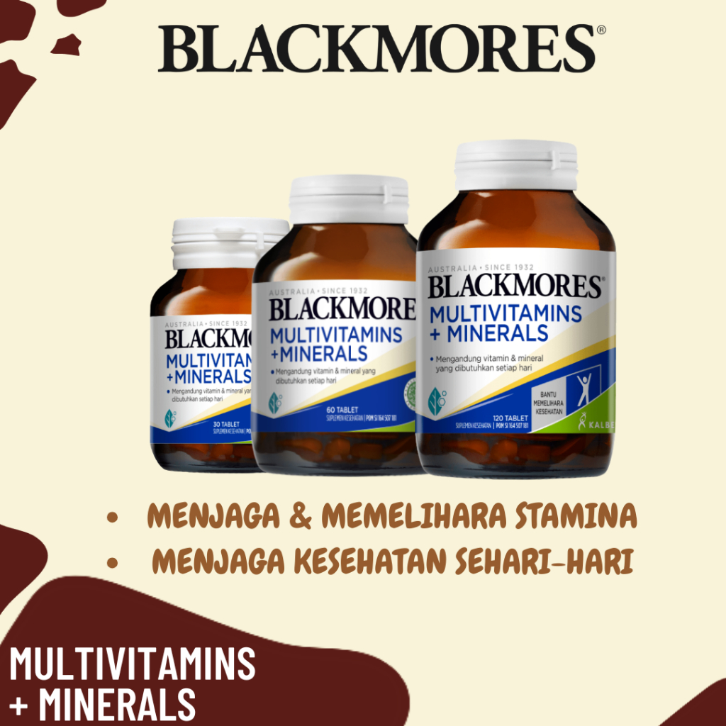 Jual Blackmores Multivitamins + Minerals 30 & 120 Tablet - Suplemen ...