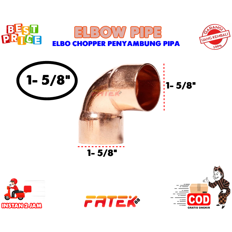 Jual ELBOW TEMBAGA 1.5/8" | KENI CHOPPER | KNEE TEMBAGA | ELBO COPPER ELBOU TEMBAGA FITTING PIPA ...