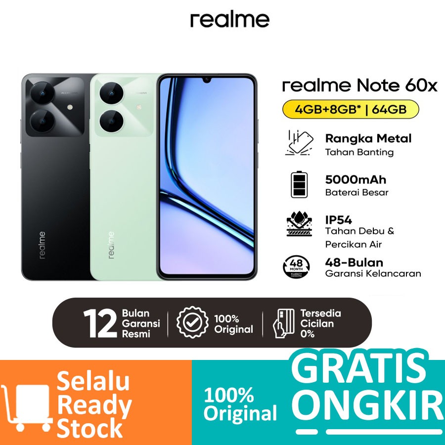 Jual Realme Note 60x [4/64 GB] [4/128 GB] Garansi Resmi Realme ...