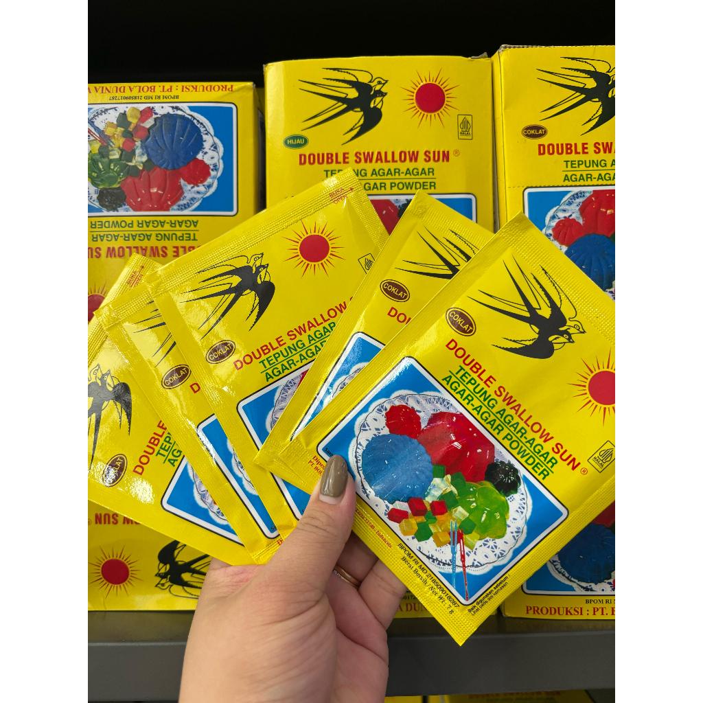 Jual AGAR AGAR DOUBLE SWALLOW SUN SACHET 7 GRAM / AGAR BUBUK CAP DUA ...