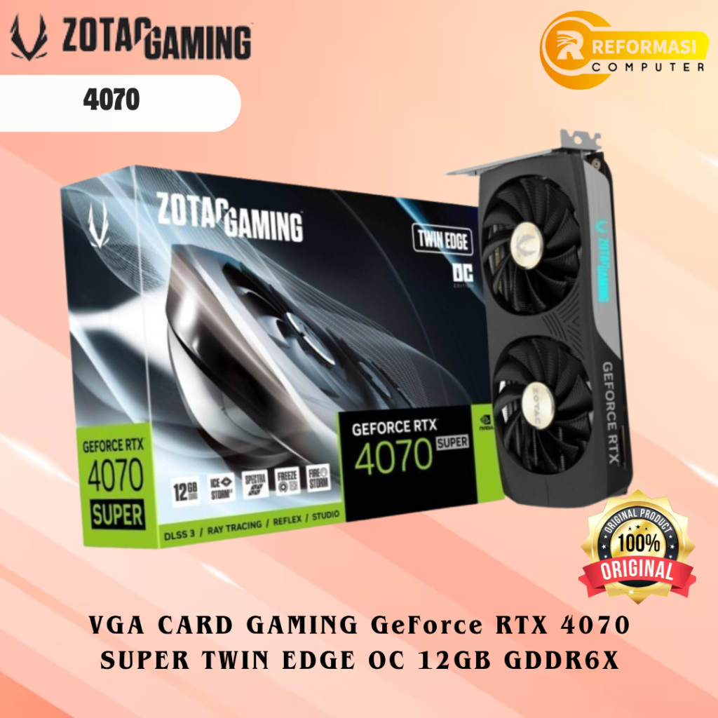 Jual ZOTAC GeForce RTX ZOTAC GAMING 4070 SUPER TWIN EDGE OC 12GB GDDR6X ...