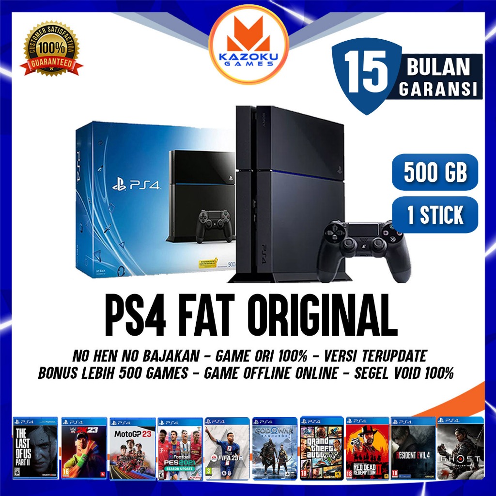 Jual PS4 FAT SERI 12 FW ORI FULL GAME FREE STICK 500GB GAME PERMANENT ...