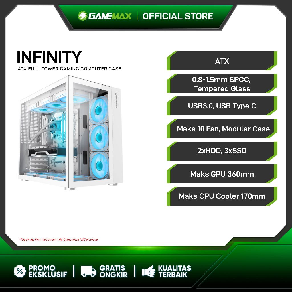 Jual GameMax Infinity ATX Gaming PC Case | Shopee Indonesia