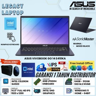 Jual Laptop Slim Asus Vivobook 14 L410MA Intel Core N4500 Ram 4GB 512B ...