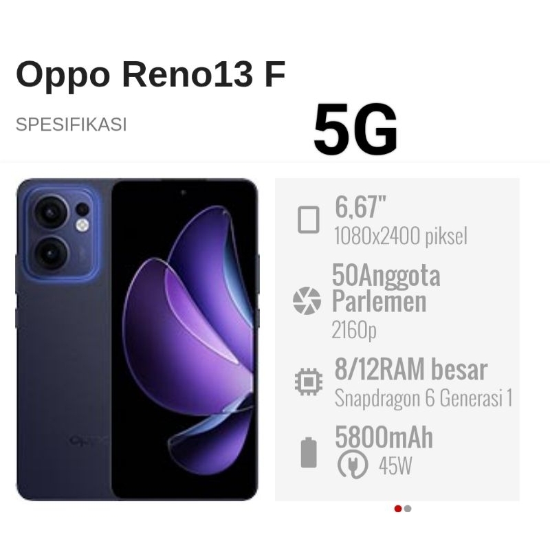 Jual oppo reno 13f 5G 12/256gb original new garansi 12 bulan | Shopee ...