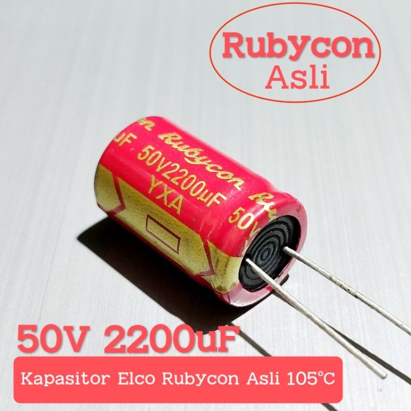 Jual 1 BUAH CAPASITOR ELCO 50V 2200UF RUBYCON ASLI | Shopee Indonesia