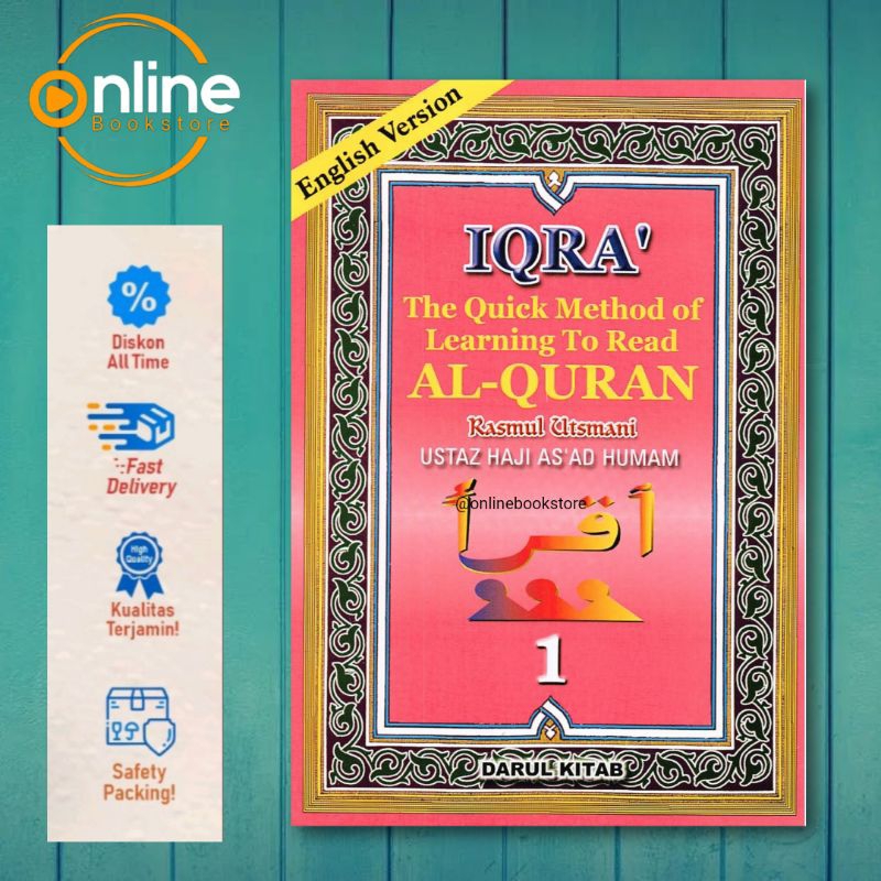Jual Iqra' 1 - 6 The Quick Method Of Learning To Read Al-Quran (English ...