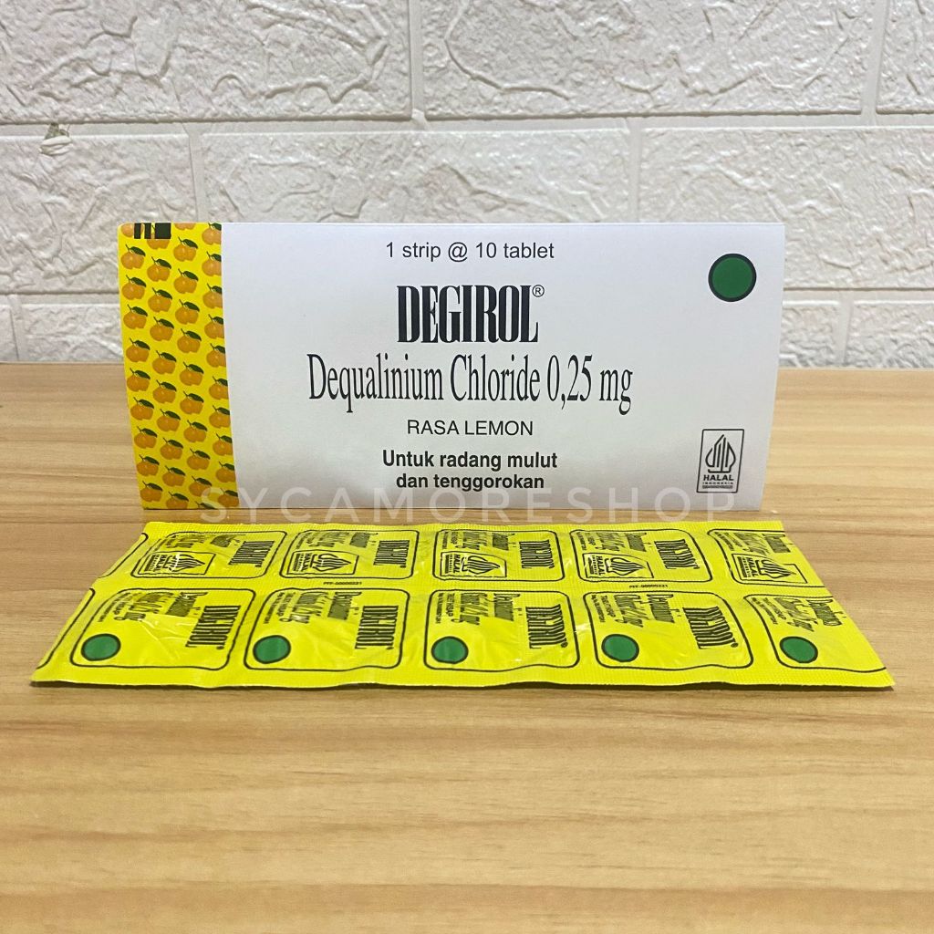 Jual Degirol Lozenges strip isi 10 tablet permen radang mulut dan tenggorokan rasa lemon ...