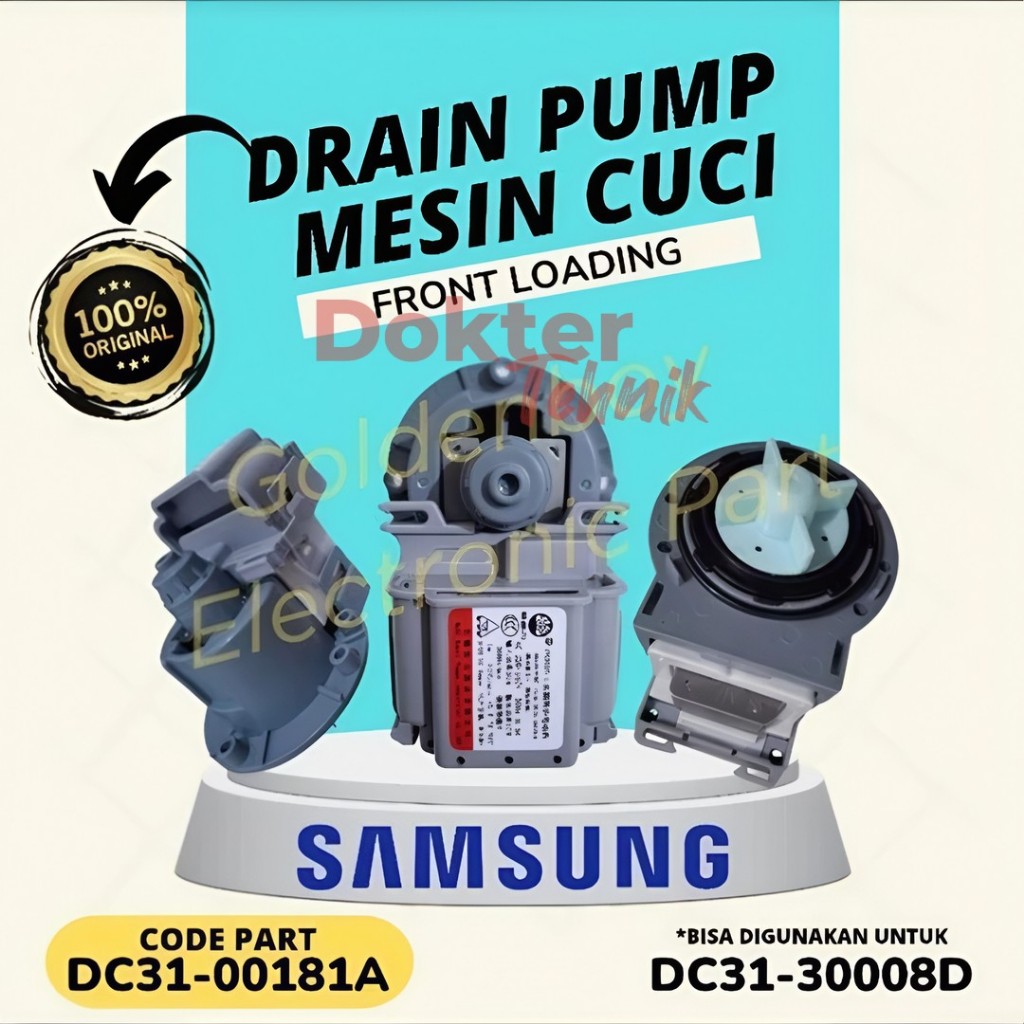 Jual pompa Drain mesin cuci Front Loading Samsung DC31-00181A ORIGINAL ...