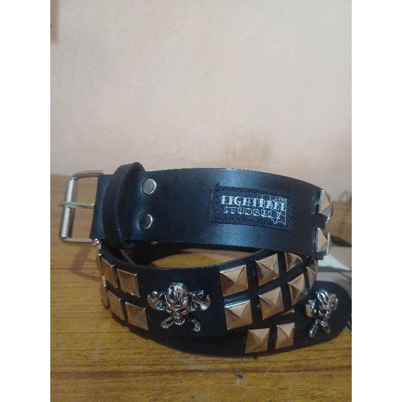 Jual Eightball spasi 2row skull Belt /sabuk punk /spike belt /piramid ...