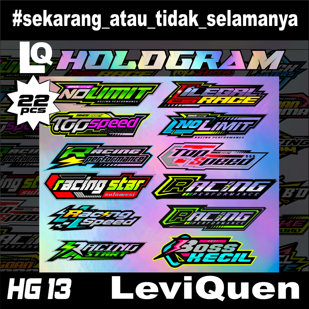 Jual Stiker Racing Hologram / stiker motor keren / Stiker helm,motor ...