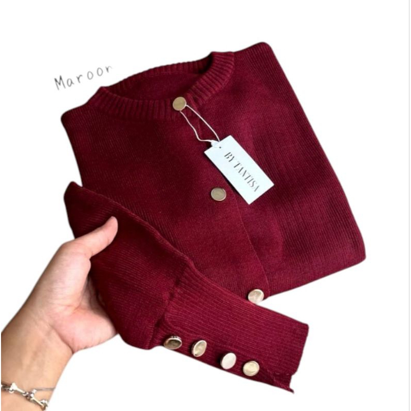 Jual inara rajut Cardigan kancing gold | Shopee Indonesia