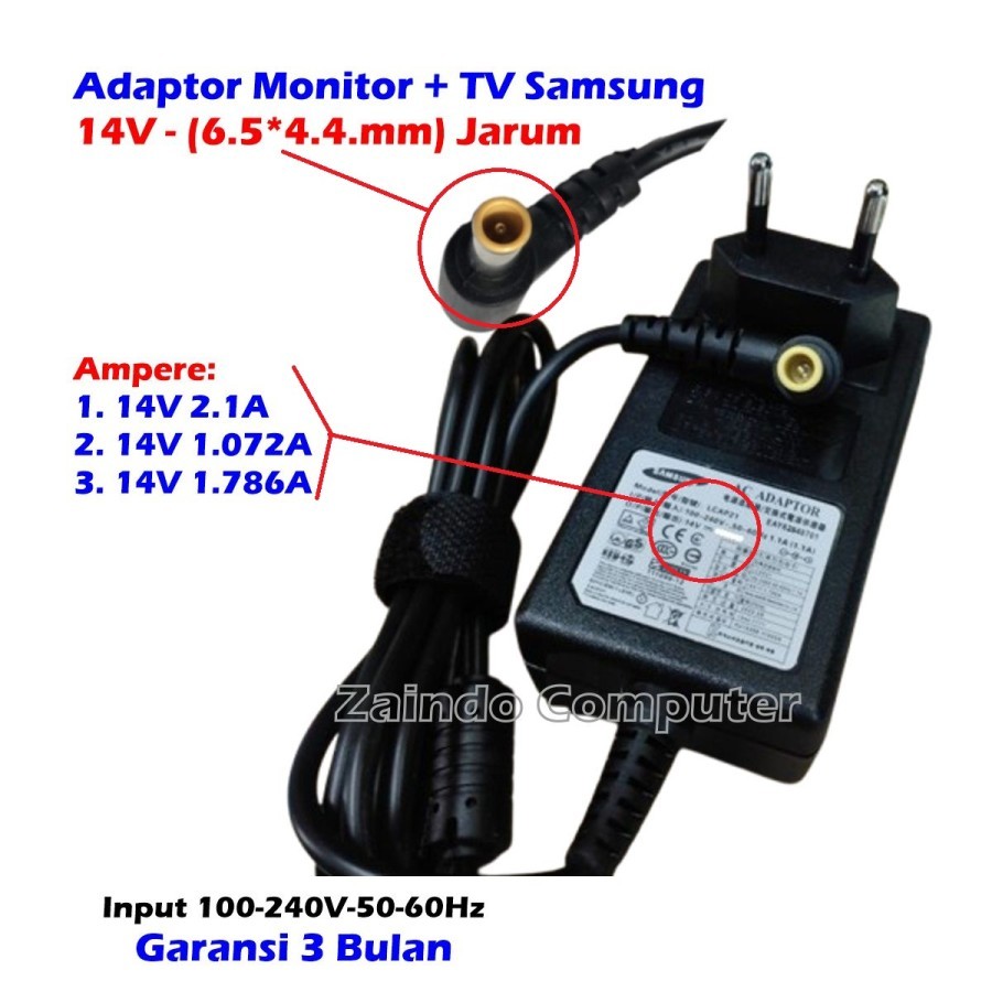 Jual ADAPTOR MONITOR SAMSUNGGG 14V 2.1A ADAPTOR MONITOR SAMSUNG 14V 1.072A ADAPTOR MONITOR ...