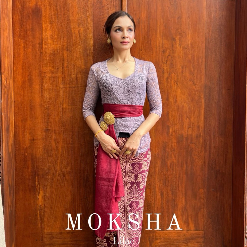Jual Kebaya Bali Brokat Moksha Lengan Sesiku | Kebaya Stretch | Kebaya ...